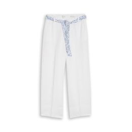 Tom Tailor Damen Culotte Hose mit Leinenanteil, wei&szlig;, Uni, Gr. 38/28