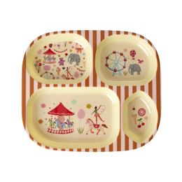 Rice Kinderteller mit 4er Einteilung Fun Fair Pink, 24 x 21 cm skandinavische Deko Online Shop
