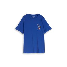 Tom Tailor Damen Plus Size - T-Shirt mit Print, blau, Uni, Gr. 48
