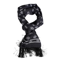 Dolce & Gabbana Dolce & Gabbana Schwarzes Seidenkrone Fransen Herren Schal