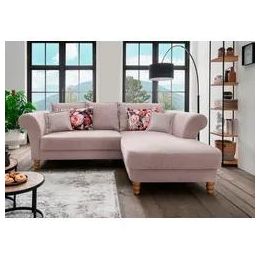 Ecksofa Home Affaire "Tassilo Mega Polsterecke mit Kaltschaum im Sitz, bequem, L-Form", rosa (flamingo), B:262cm H:95cm T:198cm, 100% Polyester, Sofas, Ecksofa, hoher Sitzkomfort, Breite 262cm, Komfortsitzh&ouml;he 48cm, zeitlos elegant
