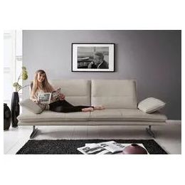 2,5-Sitzer W.Schillig "broadway Designsofa mit hohem Sitzkomfort", braun (sesame s22), B:236cm H:94cm T:96cm, Flachgewebe S22 (100% Polyester), Sofas, Sitztiefenverstellung, Kopfteil- & Seitenteilverstellung, Breite 236cm