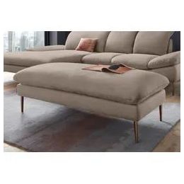 Hocker W.Schillig "enjoy&MORE", braun (stone z59), B:151cm H:45cm T:71cm, Chenille-Flachgewebe R66 (85% Polyester, 15% Nylon);Longlife Xtra-Leder Z59: Glattleder mit modischer Pr&auml;gung. Hautst&auml;rke 0, 9 - 1, 1 mm;Stoff S37 (100% Polyester), Hocker, Hocker, F&uuml;&szlig;e bronze pulverbeschichtet, Breite 151 cm