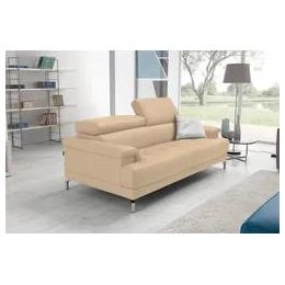 2,5-Sitzer Egoitaliano "Soul, Design und Sitzkomfort auf hohem Niveau, tolle Details", beige (champagner), B:200cm H:76cm T:106cm, Leder &raquo;BULL&laquo; (echtes Rindsleder). Geschliffenes, pigmentiertes und behandeltes Rindsleder mit einer Dicke von 1, 3-1, 5 mm. Dieses Leder zeigt eine ziemlich weiche Hand mit einem halb undurchsichtigen Aussehen. Es handelt sich um ein gesch&uuml;tztes Leder. Eine leichte Dec