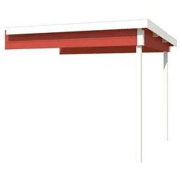 Schleppdach Lasita Maja "Zambezi 200", rot (schwedenrot), B:2.600cm H:2.109cm T:2.246cm, Massivholz, Gartenhaus-Anbaud&auml;cher, Dachverl&auml;ngerung 28 mm