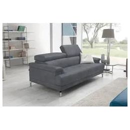 2,5-Sitzer Egoitaliano "Soul, Design und Sitzkomfort auf hohem Niveau, tolle Details", grau (charcoal), B:200cm H:76cm T:106cm, Sofas, inkl. Kopfteilverstellung f&uuml;r noch mehr Komfort, Designfu&szlig;