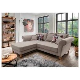 Ecksofa Home Affaire "Tassilo Mega Polsterecke mit Kaltschaum im Sitz, bequem, L-Form", grau (taupe), B:262cm H:95cm T:198cm, 100% Polyester, Sofas, Ecksofa, hoher Sitzkomfort, Breite 262cm, Komfortsitzh&ouml;he 48cm, zeitlos elegant