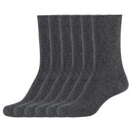 Socken s.Oliver "6er Pack", Damen, Gr. 39-42, schwarz (anthrazit melange), 78% Baumwolle, 20% Polyamid, 2% Elasthan, Socken Socken