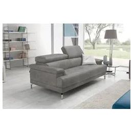 2,5-Sitzer Egoitaliano "Soul, Design und Sitzkomfort auf hohem Niveau, tolle Details", grau (steingrau), B:200cm H:76cm T:106cm, Luxus-Micofaser Lederoptik (100% Polyester) ist ein neues technisches Gewebe mit einem visuellen und taktilen Aspekt, der dem Nubuk sehr nahe kommt, mit innovativen Eigenschaften. Seine au&szlig;erordentliche Weichheit kommt von einem exklusiven Produktionsprozess, der Unreinh