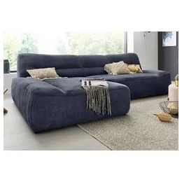 Ecksofa DOMO collection "Cesena moderne Polsterecke mit flachen Armlehnen, L-Form", blau (dunkelblau), B:288cm H:81cm T:175cm, Sofas, Ecksofa, fester Sitzkomfort, frei im Raum stellbar