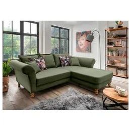Ecksofa Home Affaire "Tassilo Mega Polsterecke mit Kaltschaum im Sitz, bequem, L-Form", gr&uuml;n, B:262cm H:95cm T:198cm, 100% Polyester, Sofas, Ecksofa, hoher Sitzkomfort, Breite 262cm, Komfortsitzh&ouml;he 48cm, zeitlos elegant