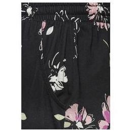 Jerseyhose Vivance, Damen, Gr. 42, N-Gr, schwarz (schwarz, mauve bedruckt), Jersey, Obermaterial: 100% Viskose, bedruckt, gebl&uuml;mt, figurumspielend lang, Hosen Jerseyhose, mit Blumendruck, sommerliche Schlupfhose aus Jersey, casual
