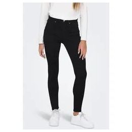 Skinny-fit-Jeans Only "ONLMILA HW SK ANK DNM BJ380 NOOS", Damen, Gr. 31, L&auml;nge 32, schwarz, Denim/Jeans, Obermaterial: 94% Baumwolle, 4% Polyester, 2% Elasthan, Abriebeffekte, skinny fit kn&ouml;chelfrei, Jeans