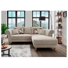 Ecksofa Home Affaire "Tassilo Mega Polsterecke mit Kaltschaum im Sitz, bequem, L-Form", gr&uuml;n (hellgr&uuml;n), B:262cm H:95cm T:198cm, 100% Polyester, Sofas, Ecksofa, hoher Sitzkomfort, Breite 262cm, Komfortsitzh&ouml;he 48cm, zeitlos elegant
