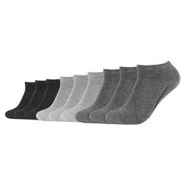 Sneakersocken Camano "9er Pack", Herren, Gr. 43-46, grau (dunkelgrau mix), 80% Baumwolle, 17% Polyamid, 3% Elasthan, uni, Socken Sneakersocken