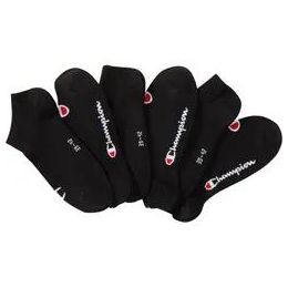 Sneakersocken Champion "6pk Sneaker Socks", Herren, Gr. 35-38, schwarz, Obermaterial: 71% Baumwolle, 23% Polyester, 4% Polyamid, 2% Elasthan, Socken Sneakersocken, f&uuml;r sportliche Aktivit&auml;ten, f&uuml;r Fitness und Training, im 6er-Pack