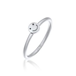 Fingerring Elli "Smiling Pinky Ring 925 Silber" Gr. 46, silber, Fingerringe, Damen, 46mm, ohne Stein, Silber 925 (Sterlingsilber), 1,4mm, Fingerring