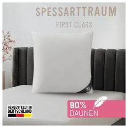 Daunenkissen Spessarttraum "FIRST CLASS, Kopfkissen 1-tlg. oder 2-tlg. 40x80 oder 80x80 cm", wei&szlig;, B:80cm L:80cm, Bezug: 100% Baumwolle. F&uuml;llung: 90% Daunen, 10% Federn, Kopfkissen, hergestellt in Deutschland, allergikerfreundlich, im Set g&uuml;nstiger