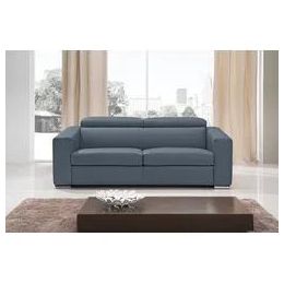 Schlafsofa Egoitaliano "Cabiria, Design und super Sitz- und Liegekomfort", grau (smoke), B:226cm H:97cm T:103cm, Leder &raquo;BULL&laquo; (echtes Rindsleder). Geschliffenes, pigmentiertes und behandeltes Rindsleder mit einer Dicke von 1, 3-1, 5 mm. Dieses Leder zeigt eine ziemlich weiche Hand mit einem halb undurchsichtigen Aussehen. Es handelt sich um ein gesch&uuml;tztes Leder. Eine leichte Deckschicht sch&uuml;tzt s