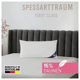 Federkissen Spessarttraum "FIRST CLASS, Kopfkissen 1-tlg. oder 2-tlg. 40x80 oder 80x80 cm", wei&szlig;, B:40cm L:80cm, Bezug: 100% Baumwolle. F&uuml;llung: 85% Federn, 15% Daunen, Kopfkissen, hergestellt in Deutschland, allergikerfreundlich, im Set g&uuml;nstiger