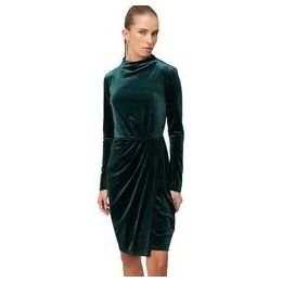 Samtkleid Zero "Damen mit Stehkragen", Damen, Gr. 34, Normalgr&ouml;&szlig;en, deep ponderosa pine, Samt, Obermaterial: 95% Polyester, 5% Elasthan; F&uuml;llung:, gl&auml;nzend, festlich, figurbetont kurz, eng, Kleider, drapiert /gerafft