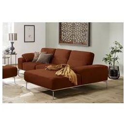 Ecksofa W.Schillig "run, Designsofa mit tollem Sitzkomfort, L-Form", orange (terracotta w82), B:279cm H:88cm T:178cm, Longlife Xtra-Leder Z73: Naturwalkleder der Luxusklasse aus den erlesensten Rohh&auml;uten. Hautst&auml;rke 1, 1 &ndash; 1, 3 mm;ROHLEDER Jacquard-Flachgewebe Q2 W60 (63% Polyester, 37% Polyacryl);ROHLEDER Chenille-Flachgewebe Q2 W77 (68% Polyacryl, 32% Polyester);Stoff S37 (100% Polyester), Sofas