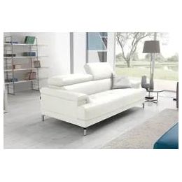 2,5-Sitzer Egoitaliano "Soul, Design und Sitzkomfort auf hohem Niveau, tolle Details", wei&szlig;, B:200cm H:76cm T:106cm, Leder &raquo;BULL&laquo; (echtes Rindsleder). Geschliffenes, pigmentiertes und behandeltes Rindsleder mit einer Dicke von 1, 3-1, 5 mm. Dieses Leder zeigt eine ziemlich weiche Hand mit einem halb undurchsichtigen Aussehen. Es handelt sich um ein gesch&uuml;tztes Leder. Eine leichte Deckschicht sch&uuml;t