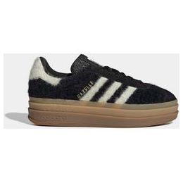 Sneaker Adidas ORIGINALS "GAZELLE BOLD", Damen, Gr. 39, core schwarz, cream wei&szlig;, gold metallic, Leder, Textil, Schuhe Sneaker