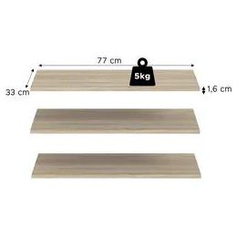 Einlegeboden Home Affaire "SKARDE, 3er Set, Breite 77cm", sonoma eiche nachbildung, B:77cm H:2cm T:33cm, FSC-zertifizierter Holzwerkstoff, Einlegeb&ouml;den, Einlegeboden, in verschiedenen Farben erh&auml;ltlich, Fachb&ouml;den, B&ouml;den, E-B&ouml;den,Bodenset