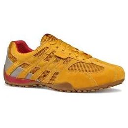 Sneaker Geox "U SNAKE ORIGINAL", Herren, Gr. 40, ocker, Lederimitat, Textil, Veloursleder, Schuhe Sneaker, Halbschuh, Freizeitschuh, Schn&uuml;rer im Retro-Look