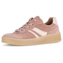 Plateausneaker Gabor "FLORENZ", Herren, Gr. 38, beige, ros&eacute;, Nappaleder, Veloursleder, kontrastfarbene Details, Schuhe Plateausneaker, Freizeitschuh, Halbschuh, Schn&uuml;rer, im Retrolook, Weite G (=weit)