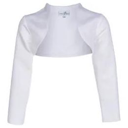Bolero happy girls "cardigan", M&auml;dchen, Gr. 140, wei&szlig;, Strick, Obermaterial: 100% Polyester, unifarben, figurbetont kurz, Rundhals, gerader Abschluss, Strickjacken Bolero, mit dezentem Stehkragen, ohne Verschluss