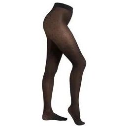 Feinstrumpfhose Camano "2in1 dot 1er Pack", Damen, Gr. 40/42, schwarz, 93% Polyester, 7% Elasthan, Strumpfhosen Feinstrumpfhose