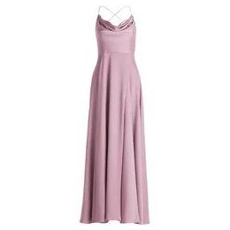 Abendkleid Vera Mont "Damen mit Wasserfallausschnitt", Damen, Gr. 36, Normalgr&ouml;&szlig;en, lila (powder lila), Satin, Obermaterial: 97% Polyester, 3% Elasthan; Futter: 100% Polyester, figurumspielend lang, Wasserfallausschnitt, Kleider Abendkleid, Material
