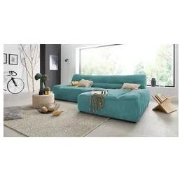 Ecksofa DOMO collection "Cesena moderne Polsterecke mit flachen Armlehnen, L-Form", blau (petrol), B:288cm H:81cm T:175cm, Sofas, Ecksofa, fester Sitzkomfort, frei im Raum stellbar