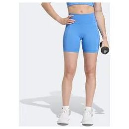 Shorts Adidas PERFORMANCE "OPT 3S SHO L", Damen, Gr. L, L&auml;nge 7, ray blau, innenbeinl&auml;nge ca. 18 cm, Obermaterial: 73% Polyester, 27% Elasthan, Hosen Shorts