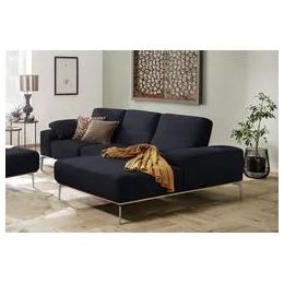 Ecksofa W.Schillig "run, Designsofa mit tollem Sitzkomfort, L-Form", blau (dunkelblau w82), B:279cm H:88cm T:178cm, Longlife Xtra-Leder Z73: Naturwalkleder der Luxusklasse aus den erlesensten Rohh&auml;uten. Hautst&auml;rke 1, 1 &ndash; 1, 3 mm;ROHLEDER Jacquard-Flachgewebe Q2 W60 (63% Polyester, 37% Polyacryl);ROHLEDER Chenille-Flachgewebe Q2 W77 (68% Polyacryl, 32% Polyester);Stoff S37 (100% Polyester), Sofas, 