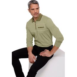 Herren Poloshirt mit langen &Auml;rmeln schilf, Gr&ouml;&szlig;e 60/62