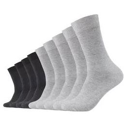 Socken Camano "9er Pack", Damen, Gr. 43-46, grau (light grau melange anthrazit), 70% Baumwolle, 20% Polyamid, 7% Polyester, 3% Elasthan, uni, Socken Socken
