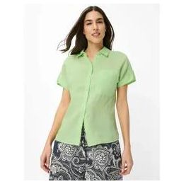 Klassische Bluse Brax "Style VIV", Damen, Gr. 44, hellgr&uuml;n, Web, 100% Leinen, Blusen Bluse