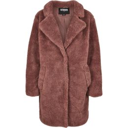 Parka Urban Classics "Urban Classics Damen Ladies Oversized Sherpa Coat", Damen, Gr. M, schwarzrose, 100% Polyester, unifarben, oversize, amerikanischer Ausschnitt, Jacken Parka