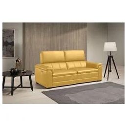 2,5-Sitzer Egoitaliano "Capucine Breite 200cm, hoher Sitzkomfort", gelb, B:200cm H:99cm T:97cm, Sofas, wahlweise mit elektrisch oder manuell verstellbarer Relaxfunktion