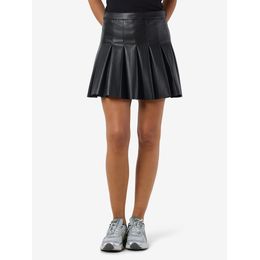 Lederimitatrock Noisy may "NMPAULO HW PLEATED PU MINI SKIRT", Damen, Gr. S, schwarz, Web, Obermaterial: 100% Polyester. Beschichtung: 100% Polyurethan, unifarben, kurz, R&ouml;cke