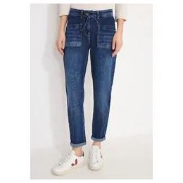 Slim-fit-Jeans Cecil, Damen, Gr. 32, L&auml;nge 30, mid blau used wash, Jeans, 77% Baumwolle, 20% Polyester, 3% Elasthan, unifarben, normal, Jeans Slim-fit-Jeans, im Denim-Style