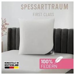 Federkissen Spessarttraum "FIRST CLASS, Kopfkissen 1-tlg. oder 2-tlg. 40x80 oder 80x80 cm", wei&szlig;, B:80cm L:80cm, Bezug: 100% Baumwolle. F&uuml;llung: 100% Federn, Kopfkissen, hergestellt in Deutschland, allergikerfreundlich, im Set g&uuml;nstiger