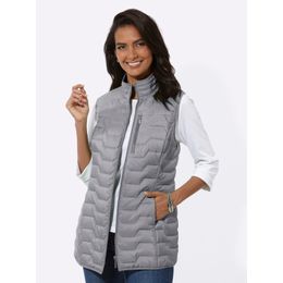 WITT Damen Steppweste aus recyceltem Polyester, steingrau, Gr&ouml;&szlig;e 40