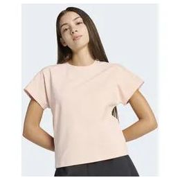 T-Shirt Adidas SPORTSWEAR "FUTURE ICONS 3-STREIFEN", M&auml;dchen, Gr. 128, blush pink, pink tint, Obermaterial: 93% Baumwolle, 7% Elasthan, Rundhals, Shirts T-Shirt