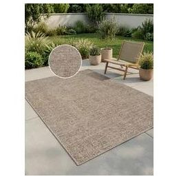Teppich OTTO HOME "Lennor, In- und Outdoor geeignet, Balkon, Camping", beige meliert, B:200cm H:8mm L:200cm, Kunstfaser, Teppiche, Teppich, Wetterfest & UV-best&auml;ndig, meliert, Esszimmer, Wohnzimmer