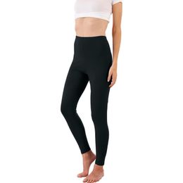 Damen Leggings in Stretch-Qualit&auml;t schwarz + schwarz-bedruckt, Gr&ouml;&szlig;e 42