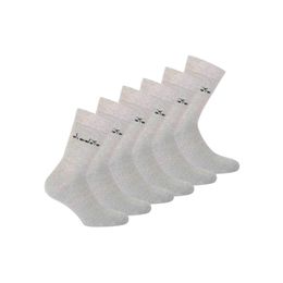 Kurzsocken Diadora "Socken 6er Pack", Damen, Gr. 43-46, grau (hellgrau), Obermaterial: 80% Baumwolle CO. 18% Polyester PES. 2% Elasthan EL., Socken